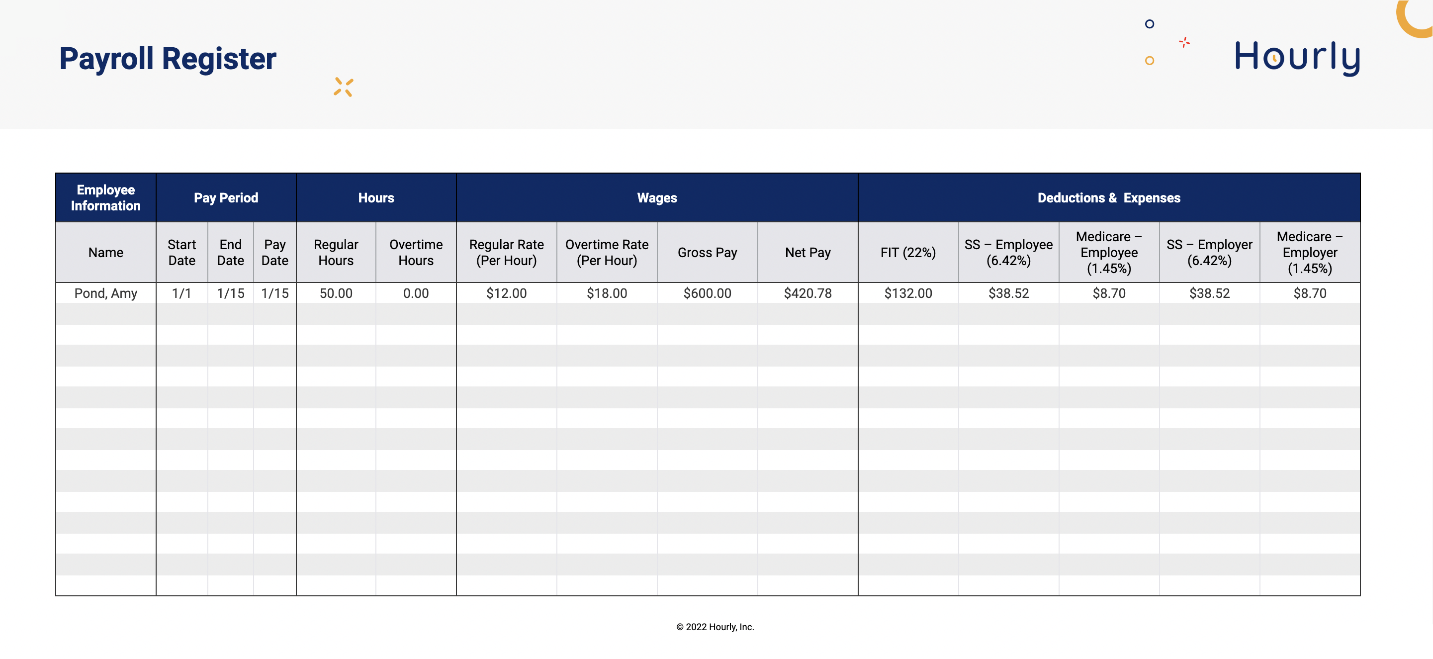 Excel Payroll Ledger